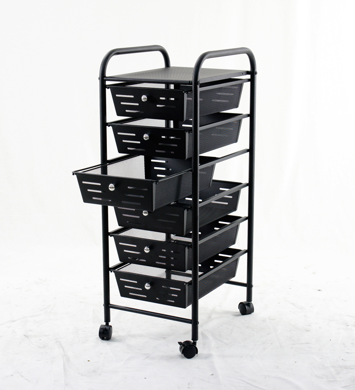 ROLLING STORAGE CART WITH 6 DRAWERS